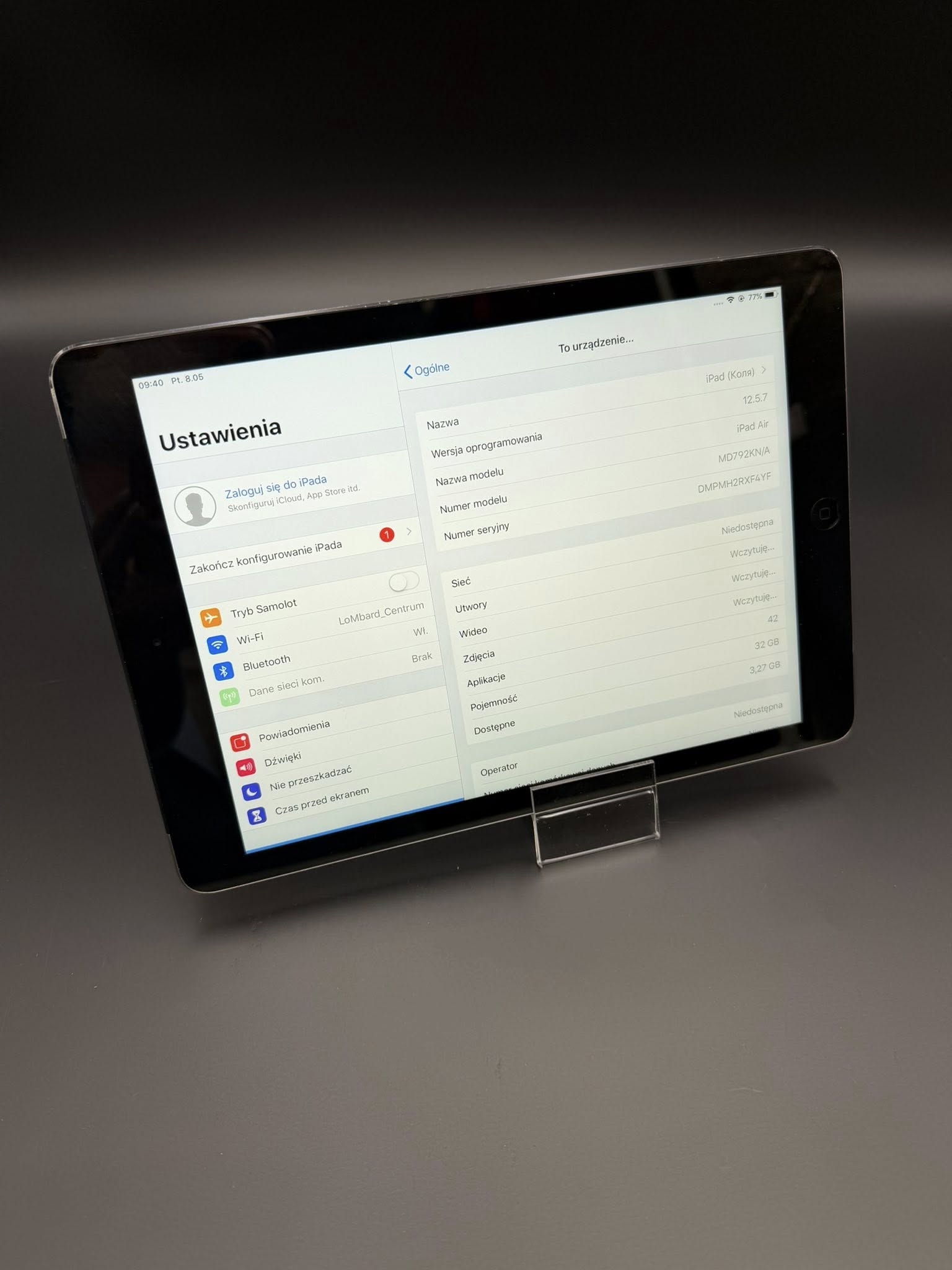 Ogłoszenie: iPad Air 32 GB model A1475 Cellular Stan: bardzo dobry ...